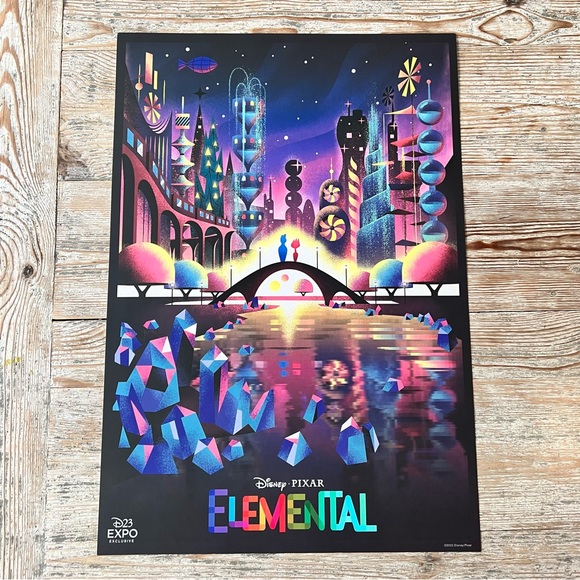 Disney | Wall Decor | Disney D23 Expo 222 Pixar Elemental Movie Poster ...